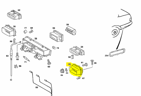 W126 Left Ventilation Nozzle - mercedespartz