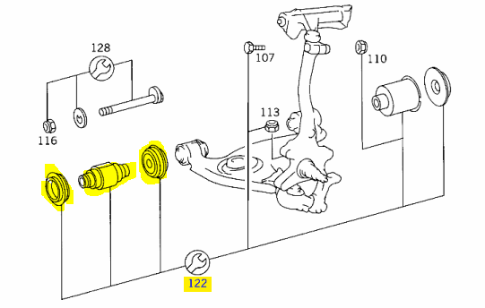 W140 Transverse Control Arm Repair Kit - mercedespartz