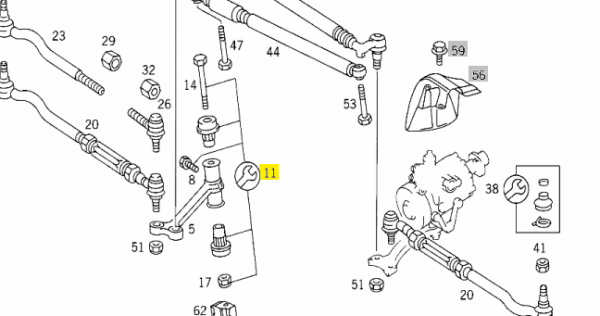 W140 Intermediate Arm Repair Kit - mercedespartz
