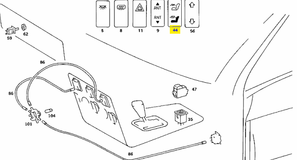 A1268206810 Seat Heater Right Switch - mercedespartz