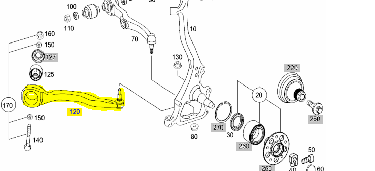 W221 Steering Strut Rod , Right - mercedespartz