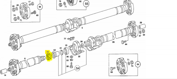 W124 W201 W202 Propeller shaft nut - mercedespartz