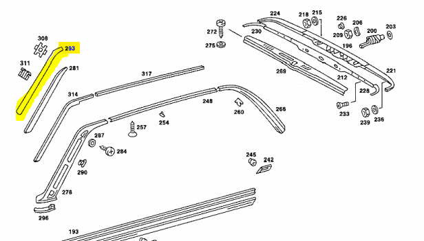 W116 Left paneling pad - mercedespartz
