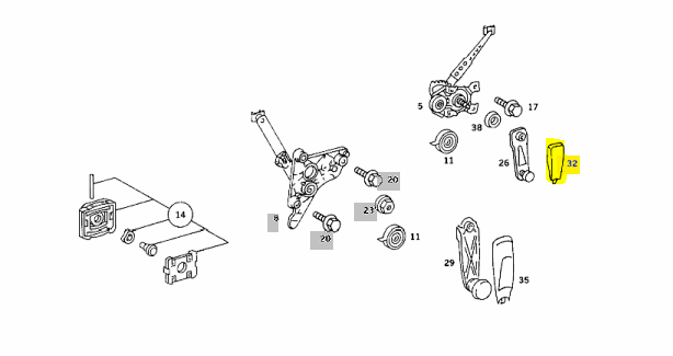 W126 W461 Window regulator crank covering - mercedespartz