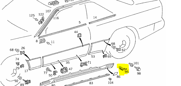W124 Molding End Cap - mercedespartz