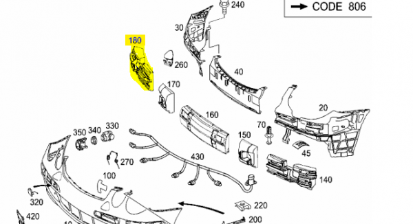 W211 front bumper right impact absorber - mercedespartz