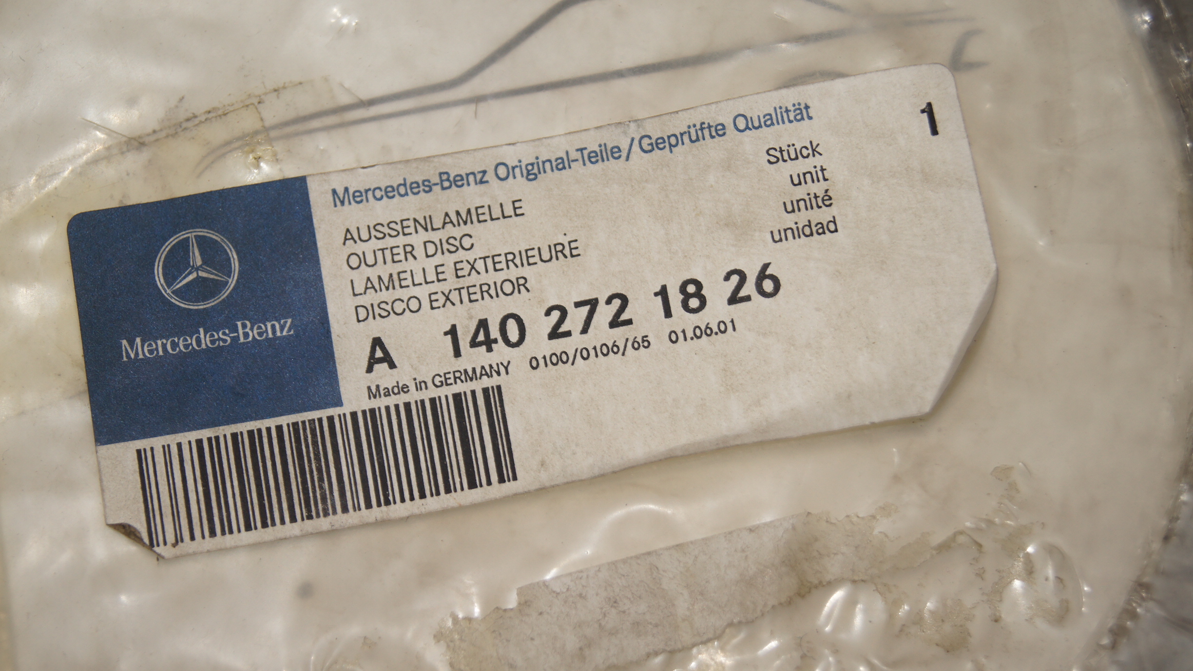 transmission outer disc 1.8mm - mercedespartz