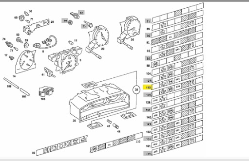 Mercedes W201 instrument cluster rail - mercedespartz
