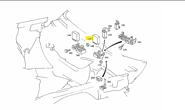 W126 W107 Fuel pump cut off relay A0025451605 NOS - mercedespartz