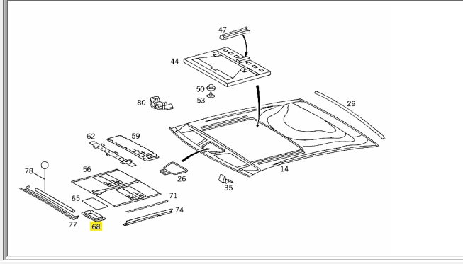 W140 headliner handle lower part - mercedespartz